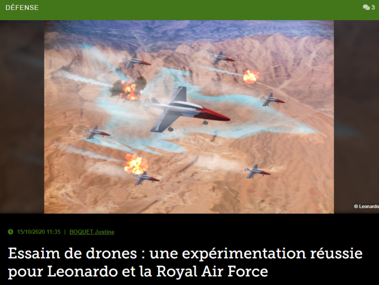 Essaim de drones : une expérimentation réussie pour Leonardo et la ...